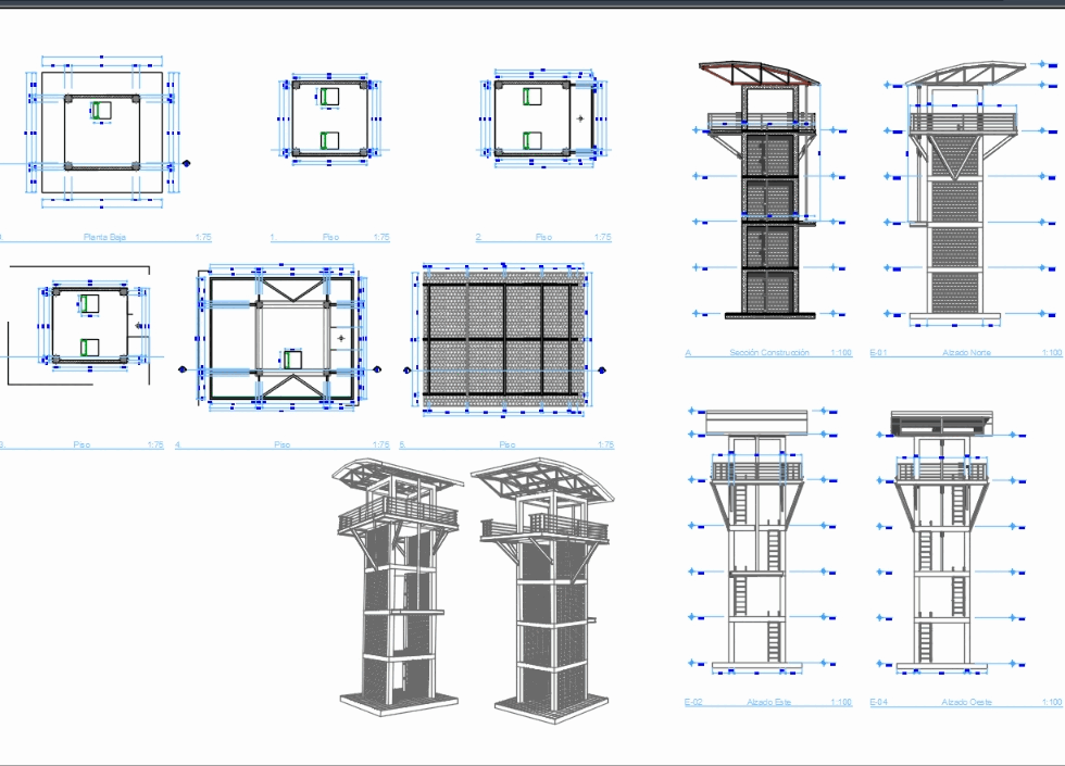 Tower heights in AutoCAD | CAD download (1.49 MB) | Bibliocad