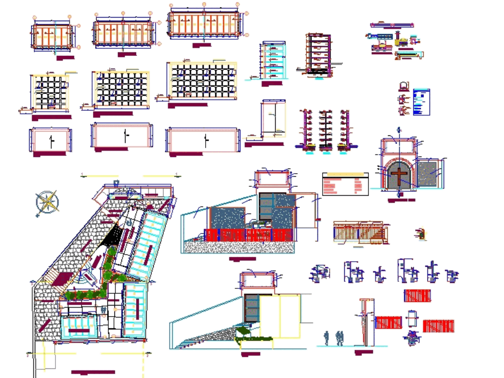 Cemetery in AutoCAD | CAD download (978.08 KB) | Bibliocad