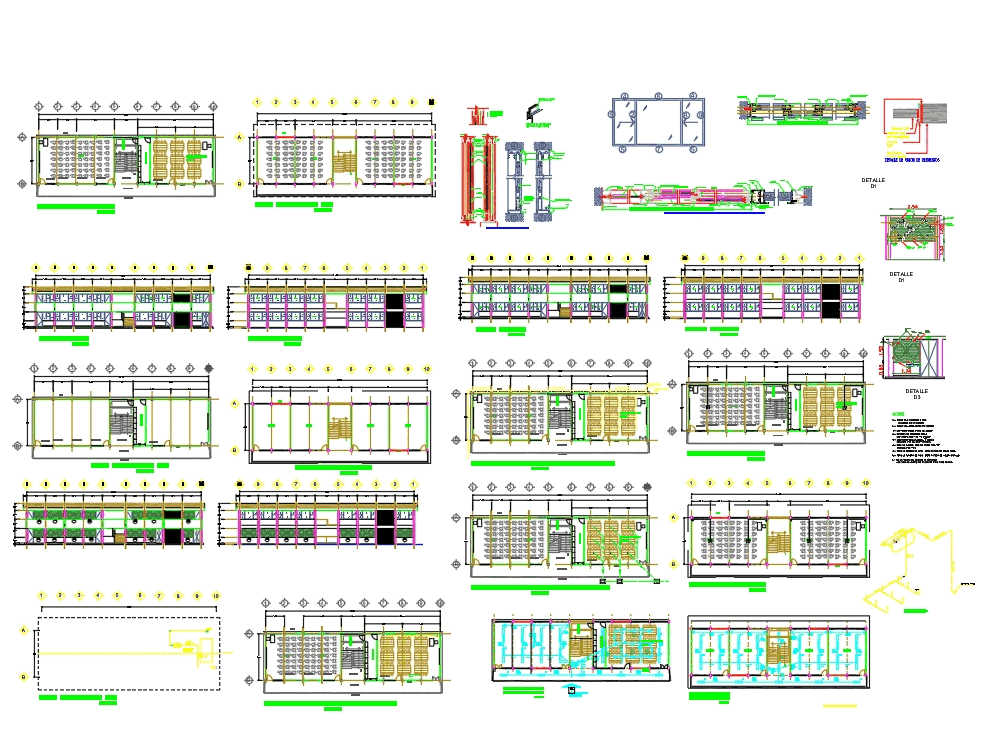 Aulas y laboratorio en AutoCAD | Descargar CAD (4.34 MB) | Bibliocad