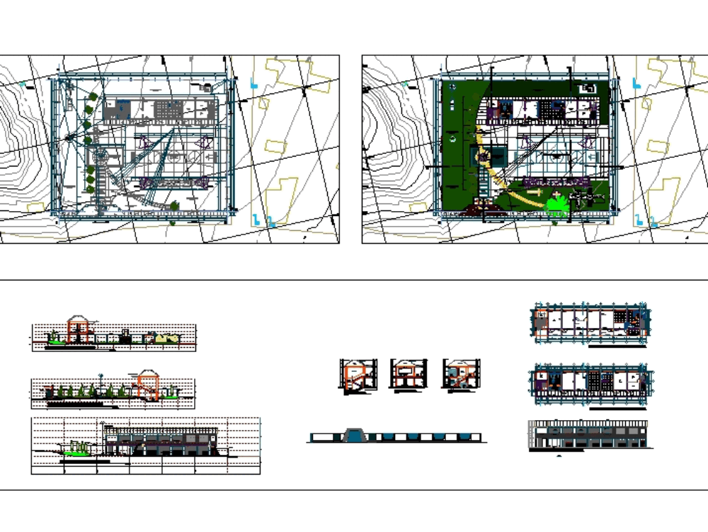 Educational institution in AutoCAD | CAD download (1.47 MB) | Bibliocad