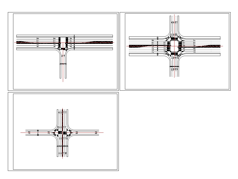 Road intersections in AutoCAD | Download CAD free (248.34 KB) | Bibliocad