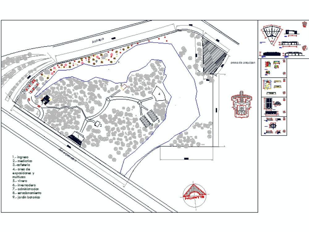 Parque en AutoCAD | Descargar CAD (4.51 MB) | Bibliocad