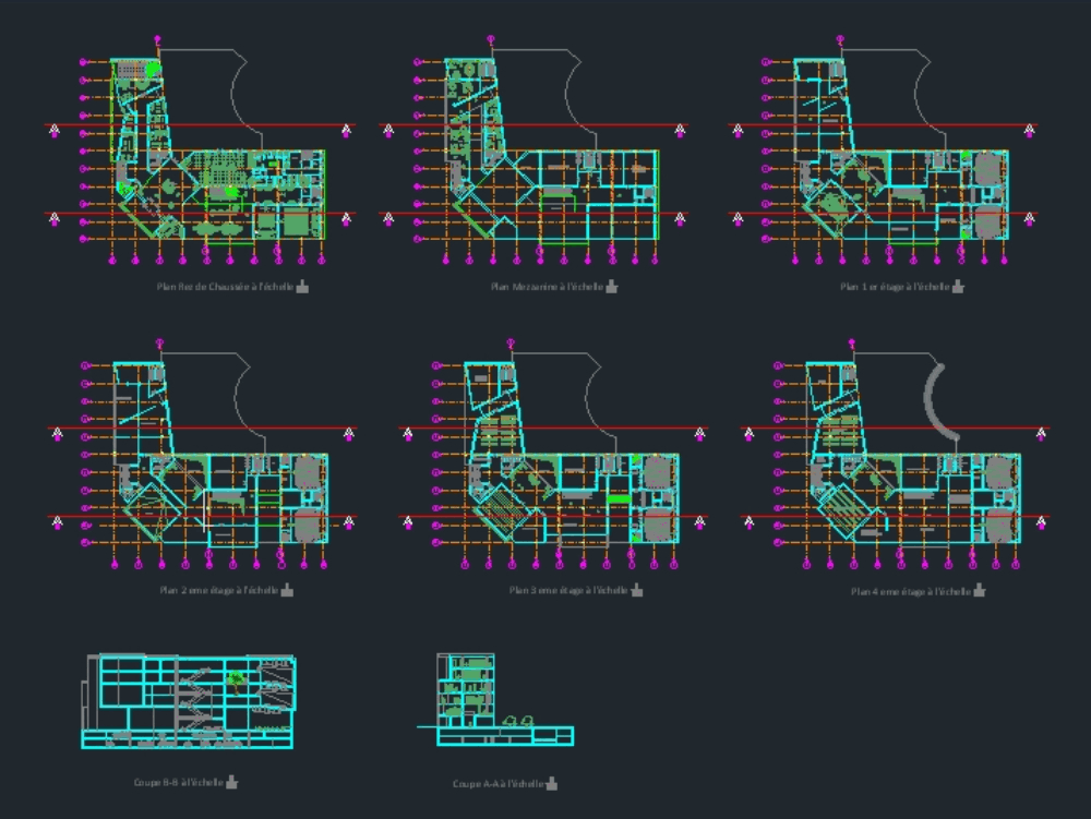 Contemporary art center in AutoCAD | CAD download (4.54 MB) | Bibliocad