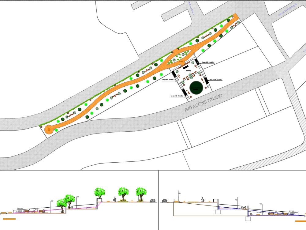 Parque en AutoCAD | Descargar CAD gratis (737.34 KB) | Bibliocad