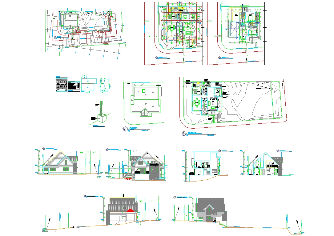 Family residence in AutoCAD | CAD download (446.94 KB) | Bibliocad