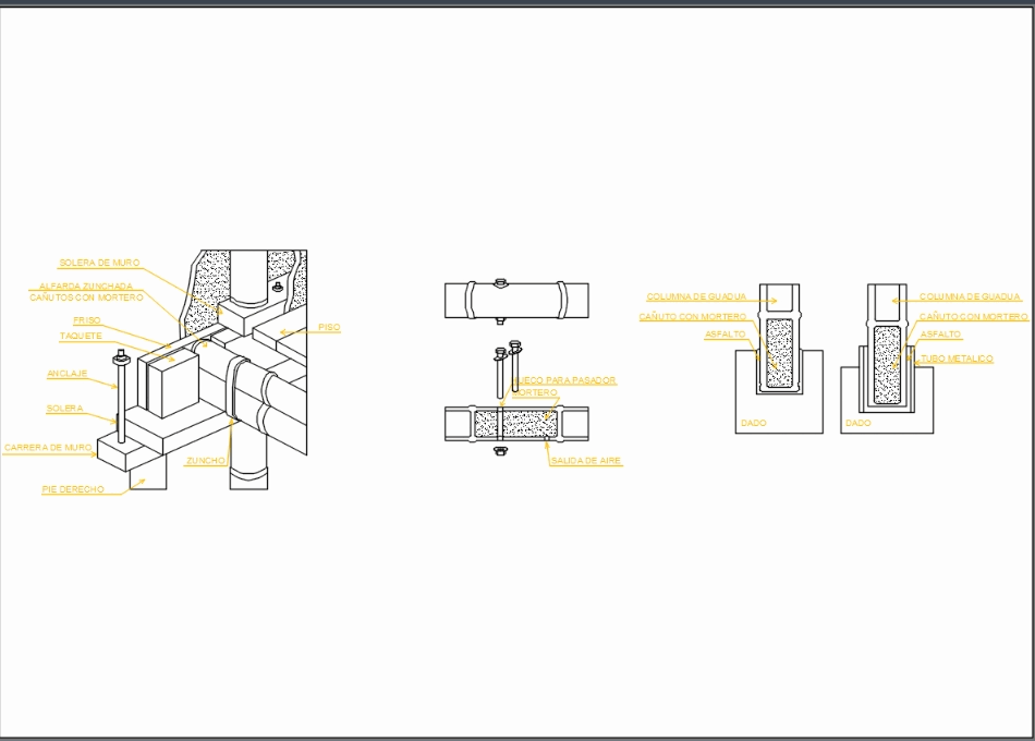 Construction details with bamboo in AutoCAD | CAD (31.39 KB) | Bibliocad