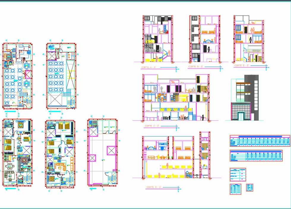 Polleria y vivienda en AutoCAD | Descargar CAD (3.94 MB) | Bibliocad