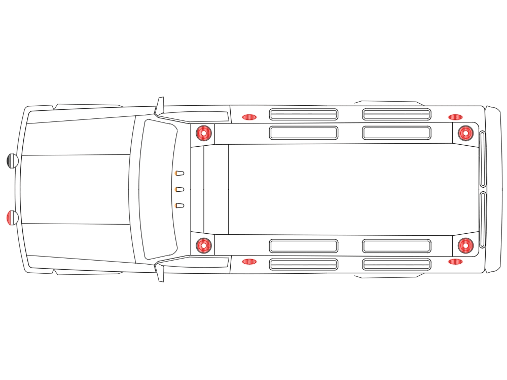 Ambulance - plant - top view en AutoCAD | CAD (14.52 KB) | Bibliocad