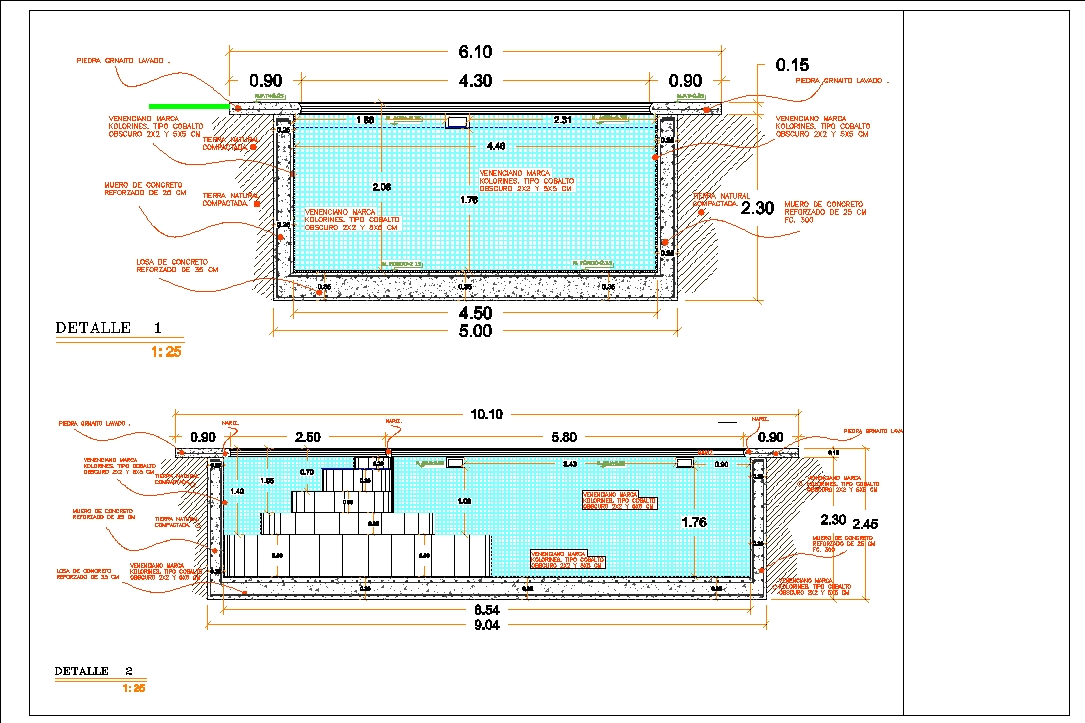 Detalle alberca en AutoCAD | Descargar CAD (535.07 KB) | Bibliocad