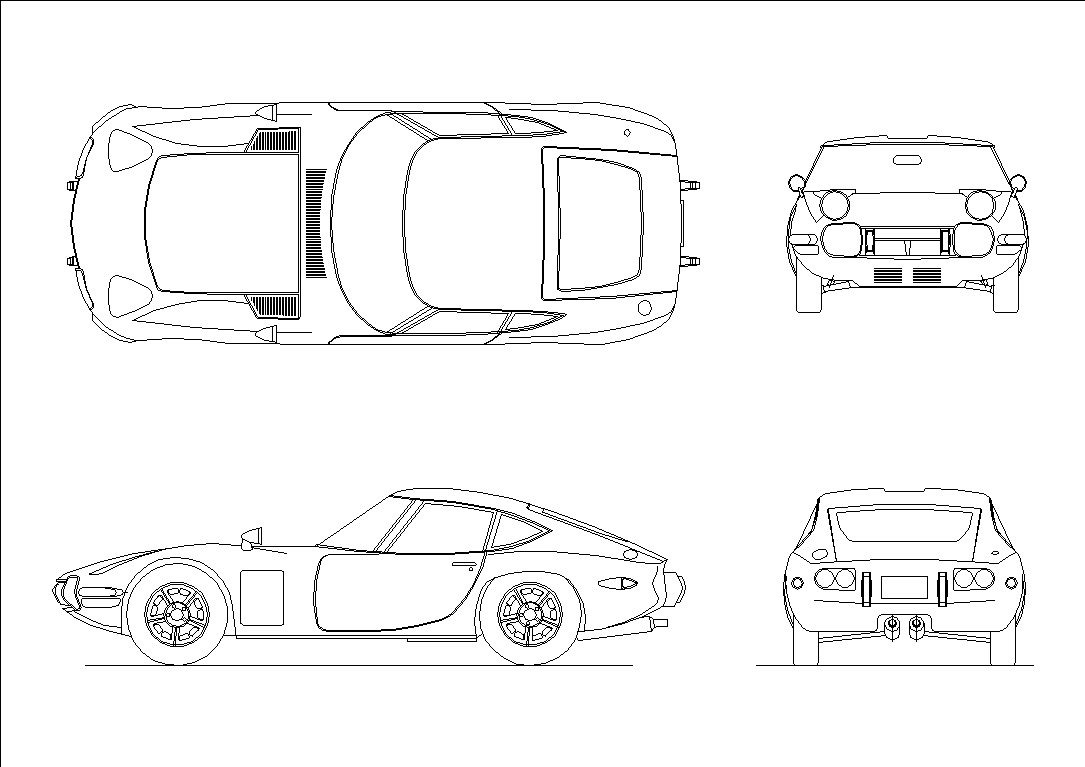 Car in AutoCAD | Download CAD free (154.62 KB) | Bibliocad