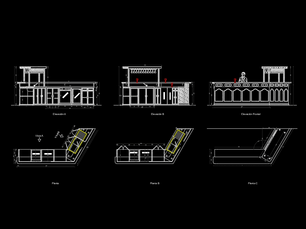 Bar en AutoCAD | Descargar CAD (175.16 KB) | Bibliocad