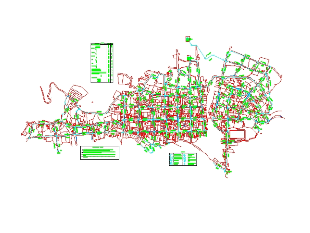 Red de distribución de agua potable en AutoCAD | CAD (558.07 KB) | Bibliocad