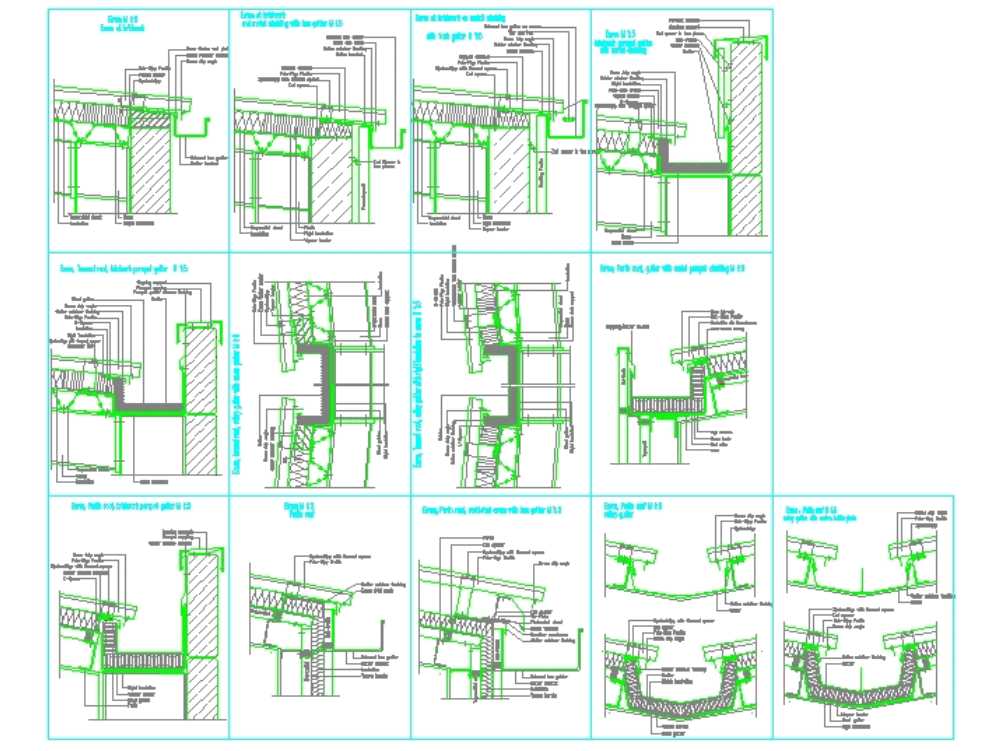 Gutter details en AutoCAD | Descargar CAD (315.17 KB) | Bibliocad
