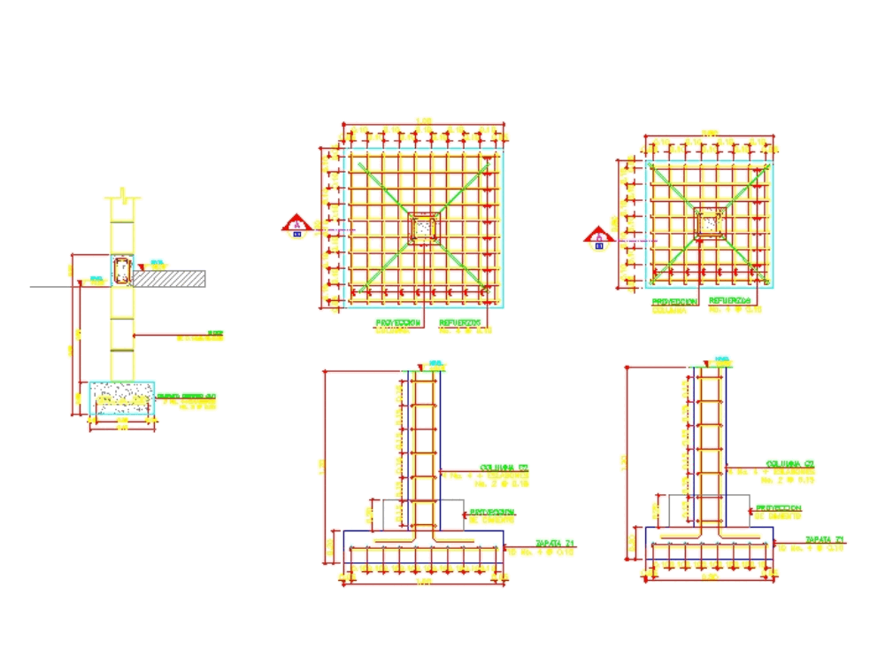 Types of foundations in AutoCAD | CAD download (555.94 KB) | Bibliocad
