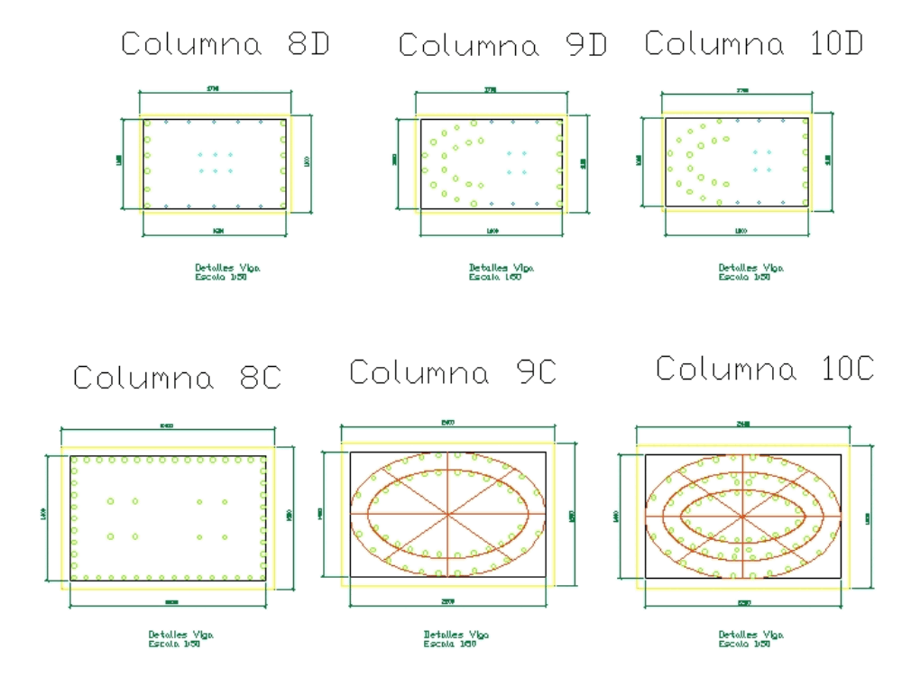 Column details in AutoCAD | CAD download (85.37 KB) | Bibliocad
