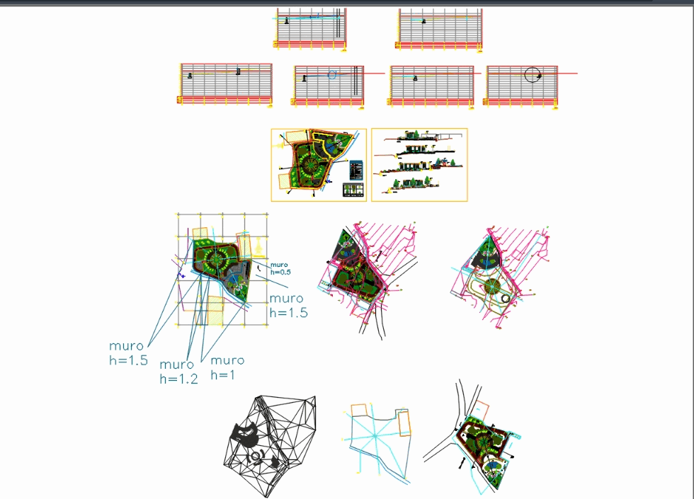 Recreational park in AutoCAD | Download CAD free (1.29 MB) | Bibliocad