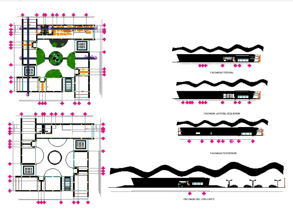 Dance school in AutoCAD | CAD download (5.09 MB) | Bibliocad