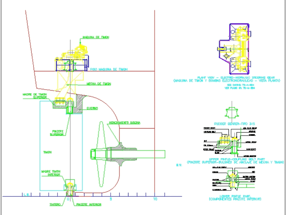 Timon buque en AutoCAD | Descargar CAD (307.32 KB) | Bibliocad