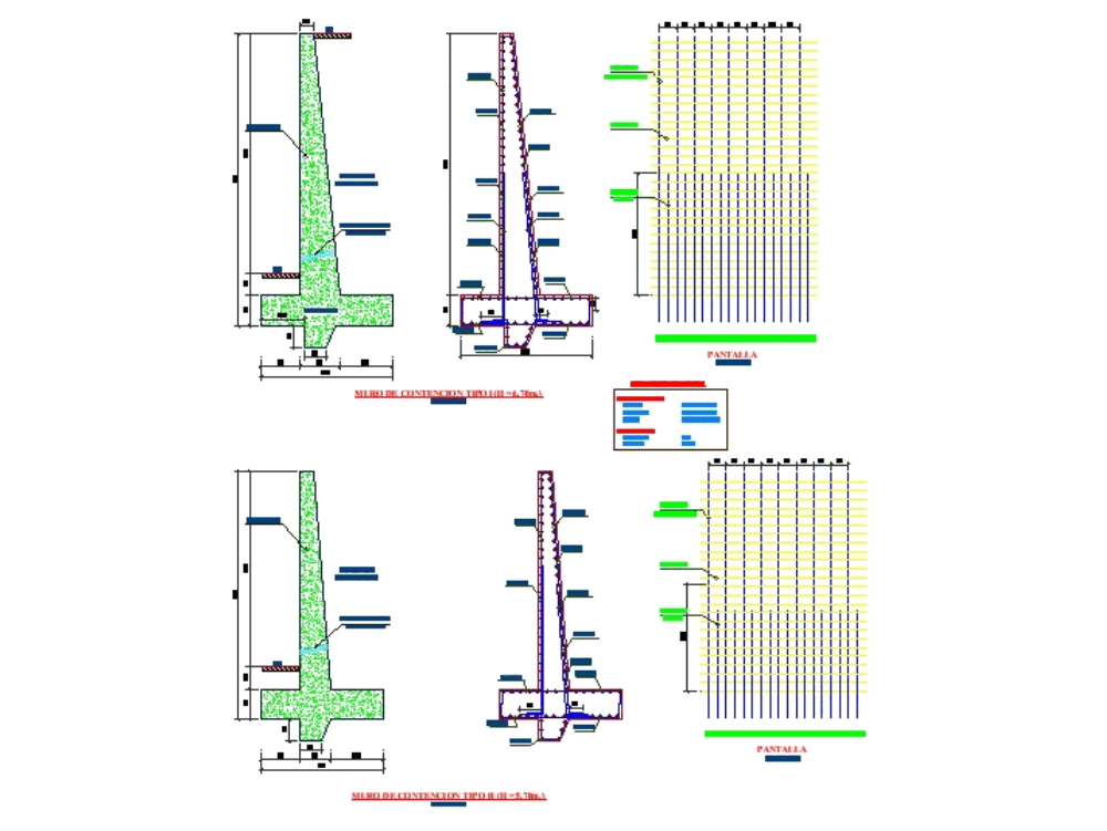 Retaining wall in AutoCAD | CAD download (74.41 KB) | Bibliocad