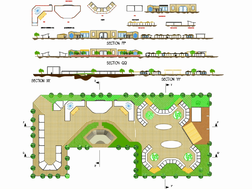 Delhi haat - 3 en AutoCAD | Descargar CAD gratis (2.16 MB) | Bibliocad