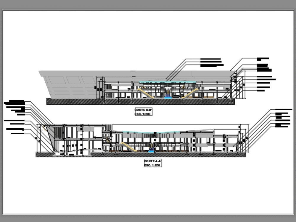 Corte centro comercial en AutoCAD | Descargar CAD gratis (347.26 KB ...