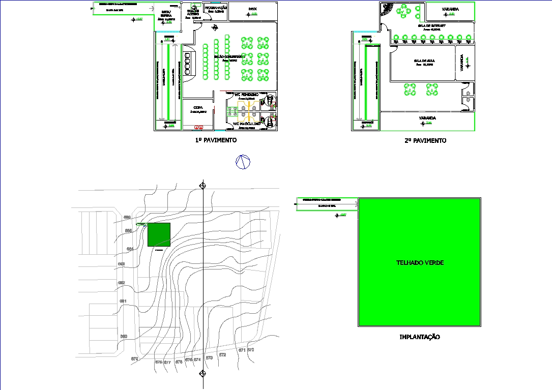 Community center in AutoCAD | Download CAD free (155.44 KB) | Bibliocad