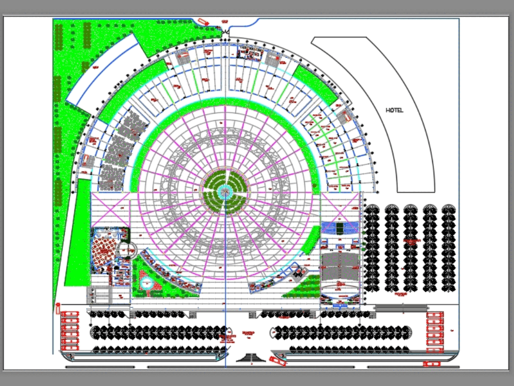 Convention center in AutoCAD | CAD download (2.49 MB) | Bibliocad