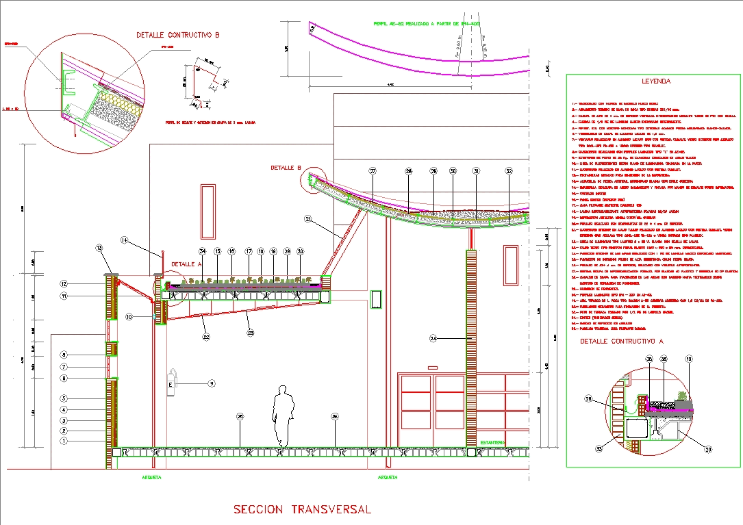 Seccion constructiva en AutoCAD | Descargar CAD (622.85 KB) | Bibliocad