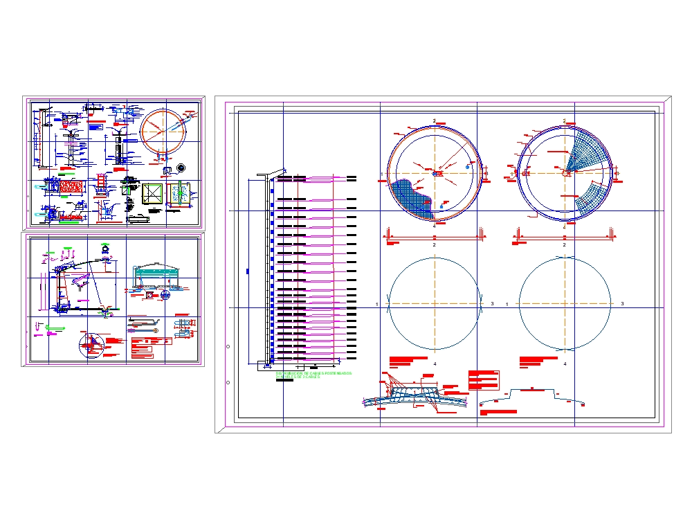 Estanque de concreto 5000 m3 en AutoCAD | CAD (559.07 KB) | Bibliocad