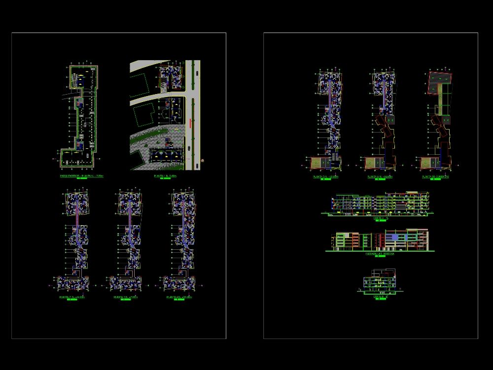 Apartment building in AutoCAD | CAD download (1.97 MB) | Bibliocad