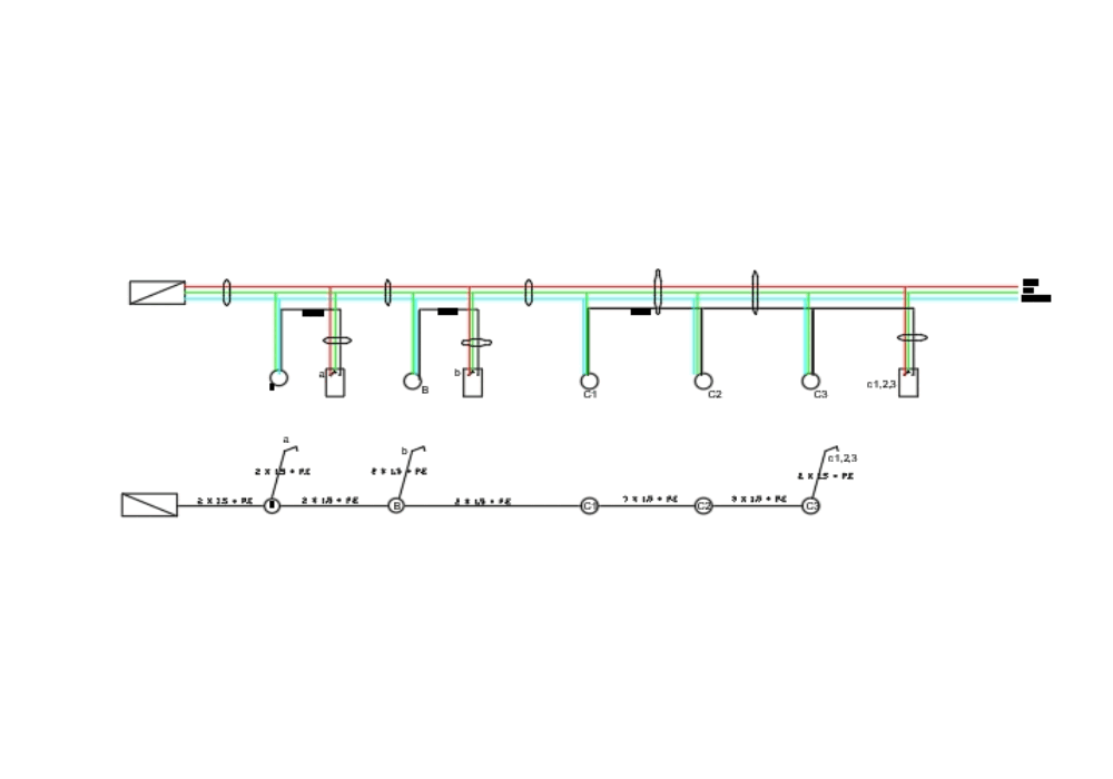 Simple electrical connections in AutoCAD | CAD (15.87 KB) | Bibliocad