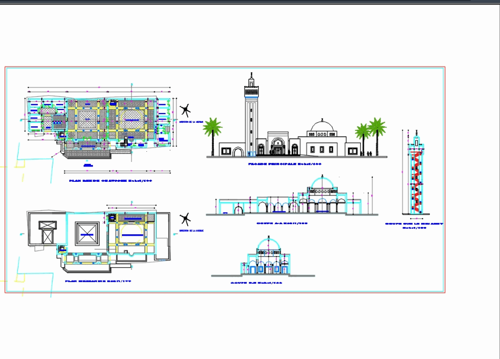 Mosque in AutoCAD | CAD download (516.14 KB) | Bibliocad