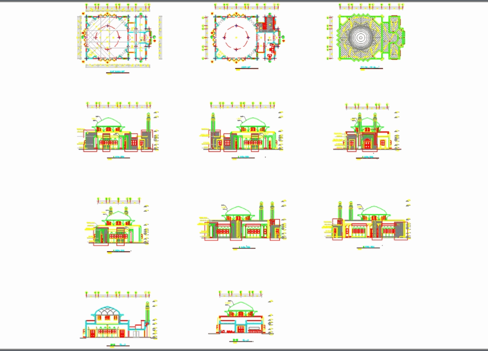 Mosque in AutoCAD | CAD download (805.85 KB) | Bibliocad