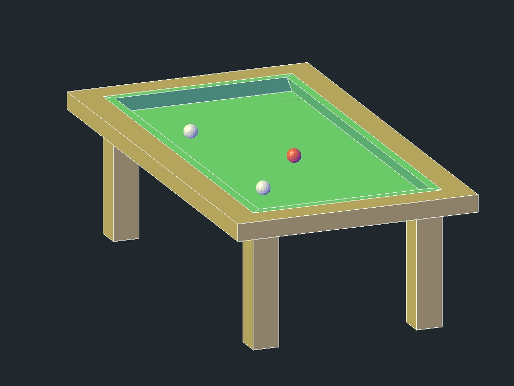 3d pool table in AutoCAD | Download CAD free (12.63 KB) | Bibliocad