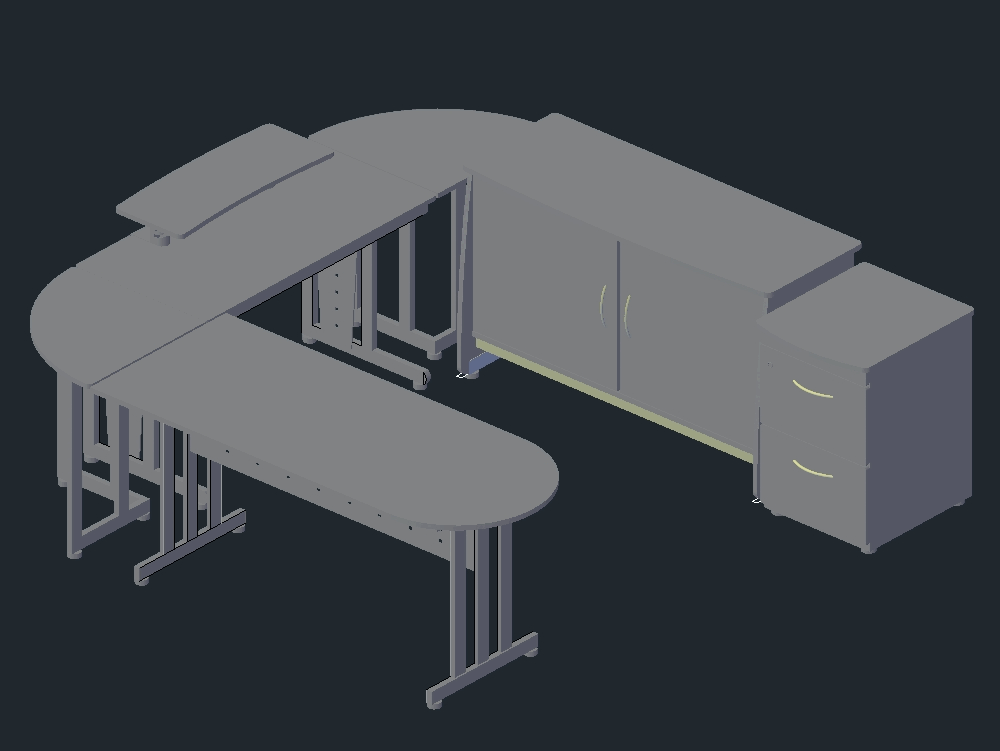 Escritorio en AutoCAD | Descargar CAD gratis (390.02 KB) | Bibliocad