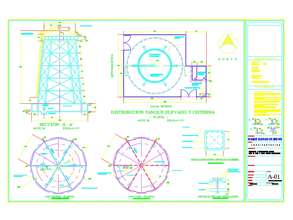 Tanque elevado ejecutivo en AutoCAD | Descargar CAD (377.77 KB) | Bibliocad
