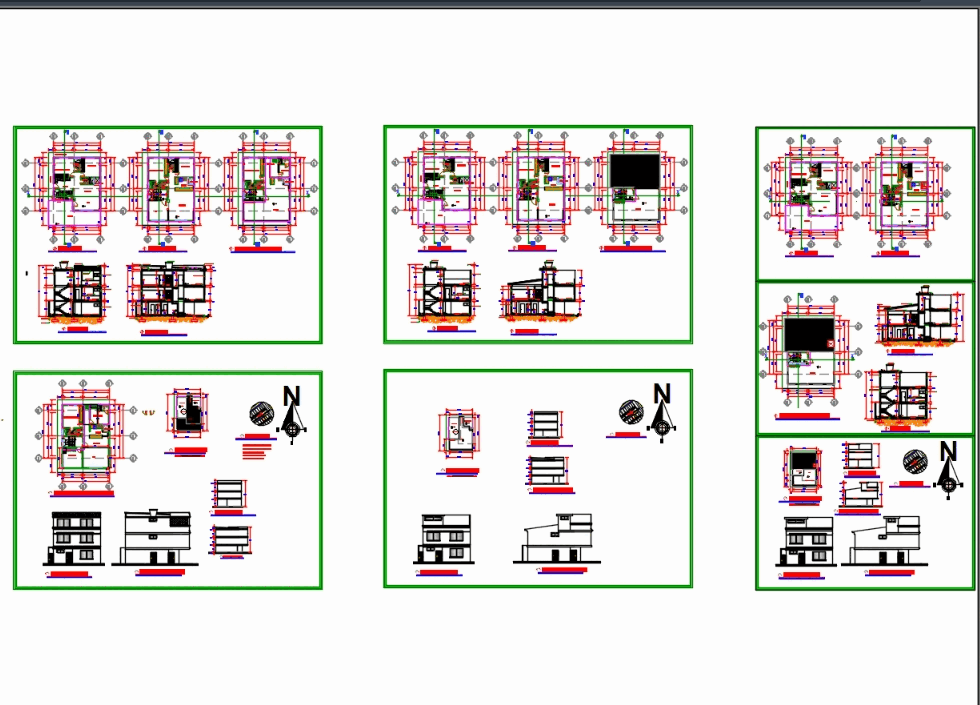 Residencia 2 plantas con terraza en AutoCAD | CAD (1.14 MB) | Bibliocad