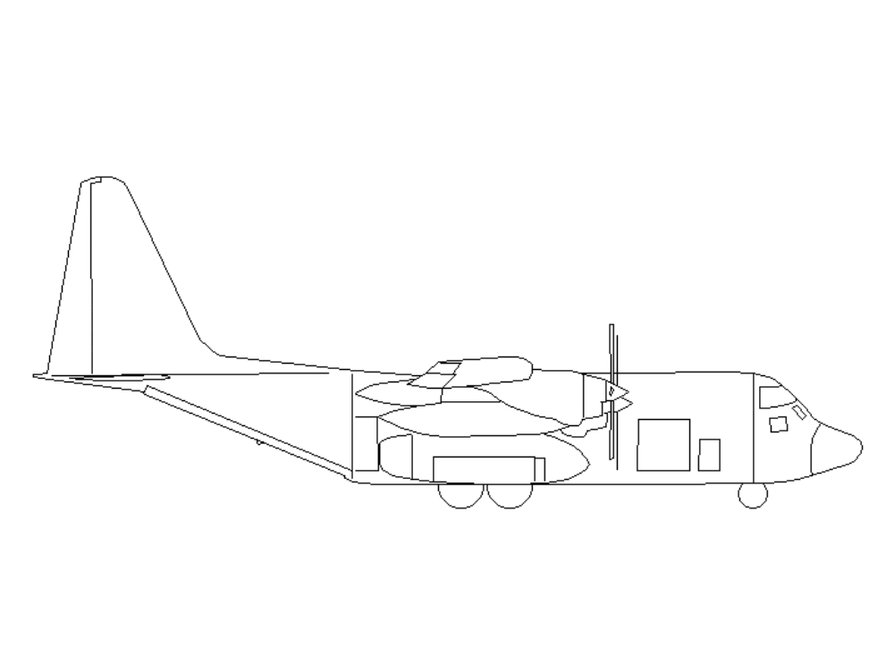 Views airship in 2d in AutoCAD | Download CAD free (28.97 KB) | Bibliocad