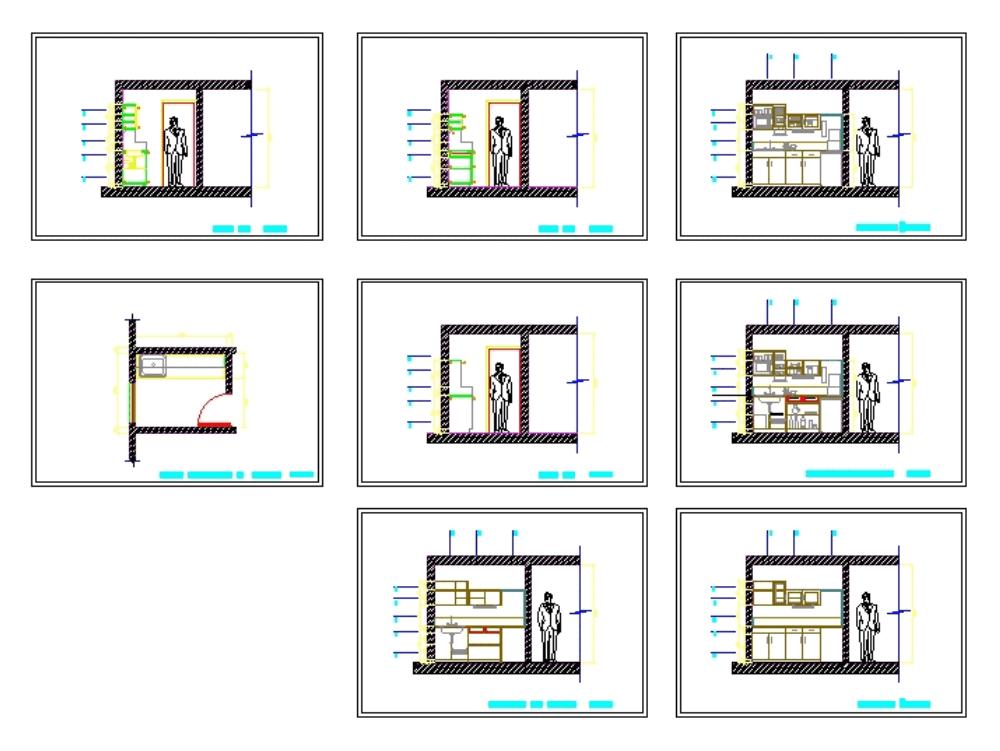 Kitchenette in office in AutoCAD | Download CAD free (102.79 KB ...
