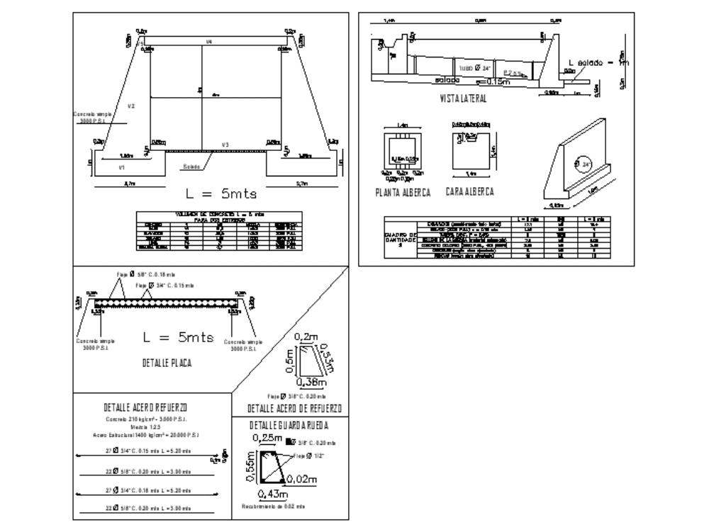 Ponton y alcantarilla 24 en AutoCAD | Descargar CAD (88.3 KB) | Bibliocad