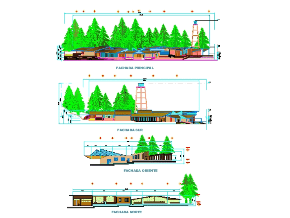 Forest center in AutoCAD | Download CAD free (1.33 MB) | Bibliocad