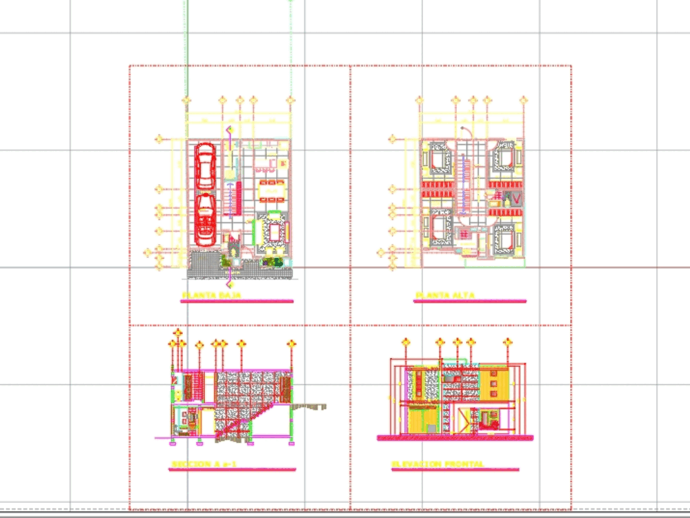 Casa con fachada de lamina en AutoCAD | CAD (582.68 KB) | Bibliocad