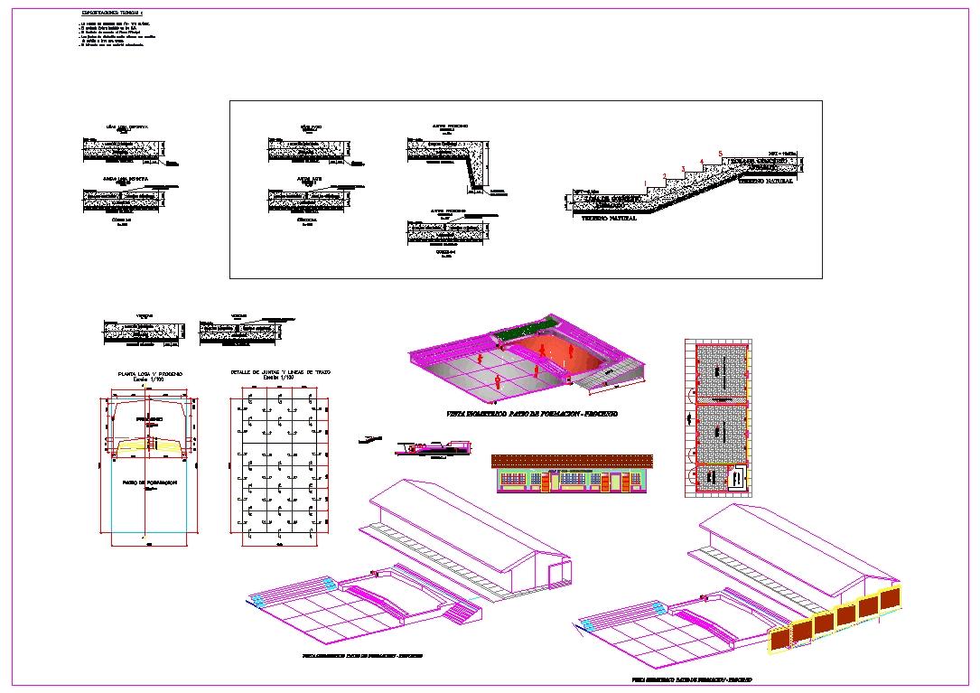 Patio y procenio en AutoCAD | Descargar CAD (597.17 KB) | Bibliocad