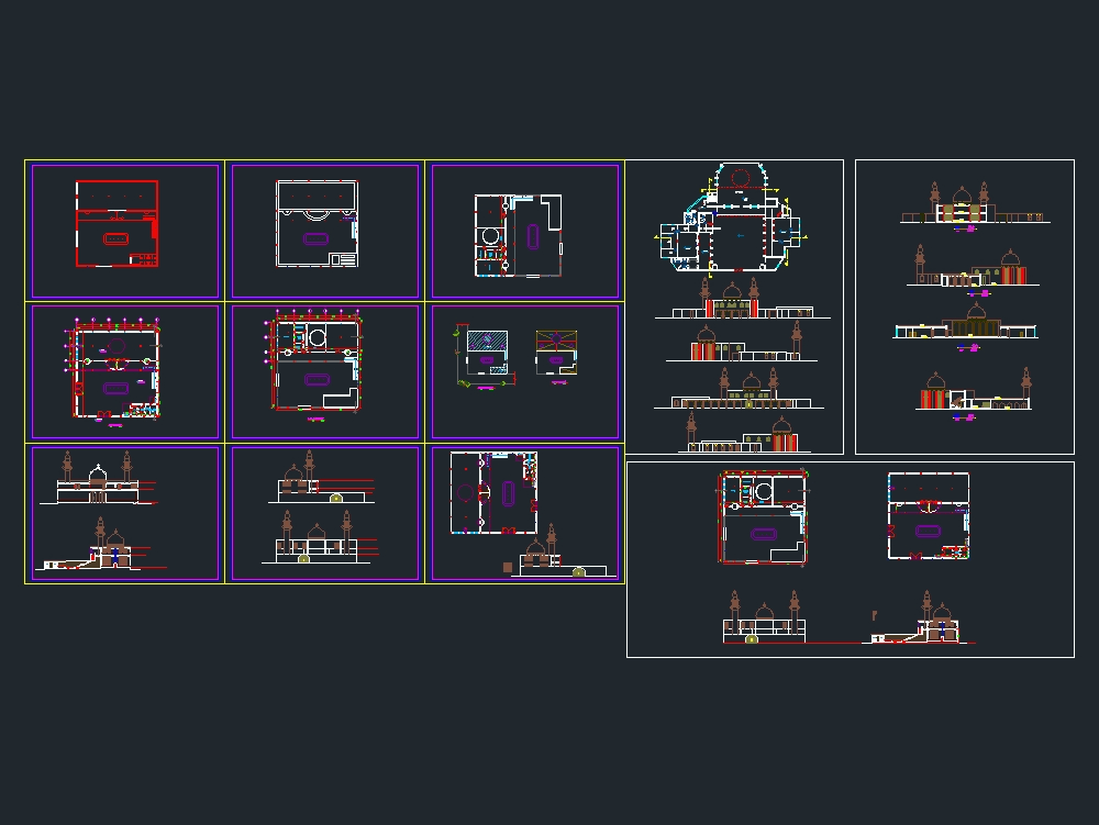 Mosque in AutoCAD | Download CAD free (1.78 MB) | Bibliocad