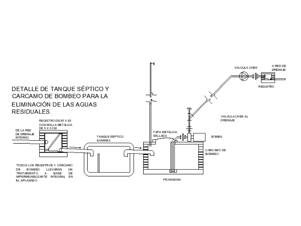 Detalle de tanque septico en AutoCAD | Descargar CAD (28.91 KB) | Bibliocad