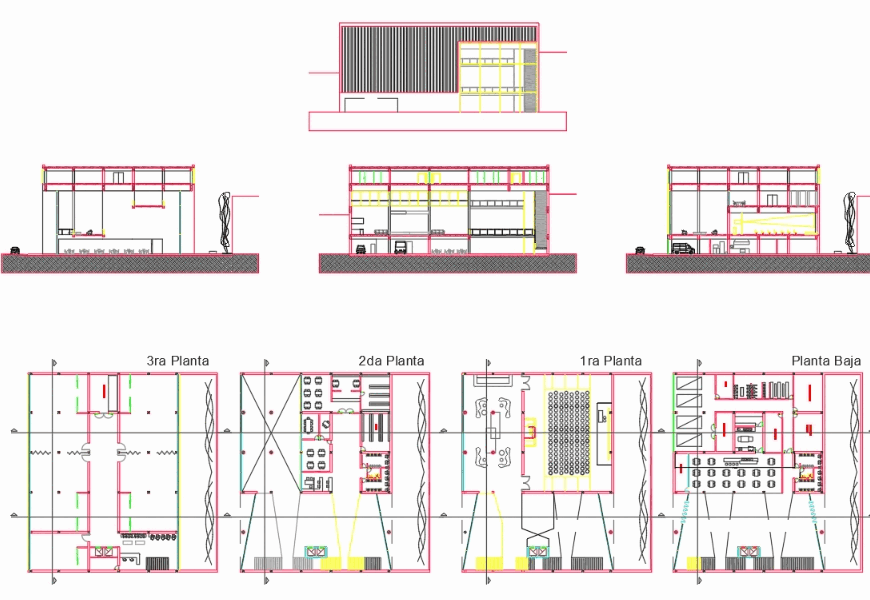 Centro cultural en AutoCAD | Descargar CAD (313.72 KB) | Bibliocad