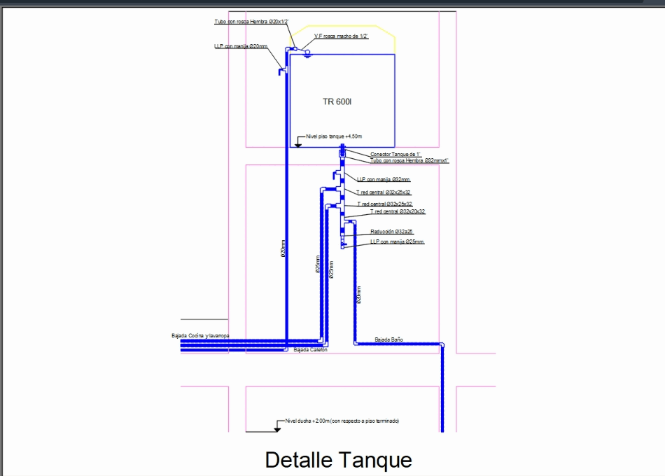 Detalle tanque pvc en AutoCAD | Descargar CAD (25.84 KB) | Bibliocad