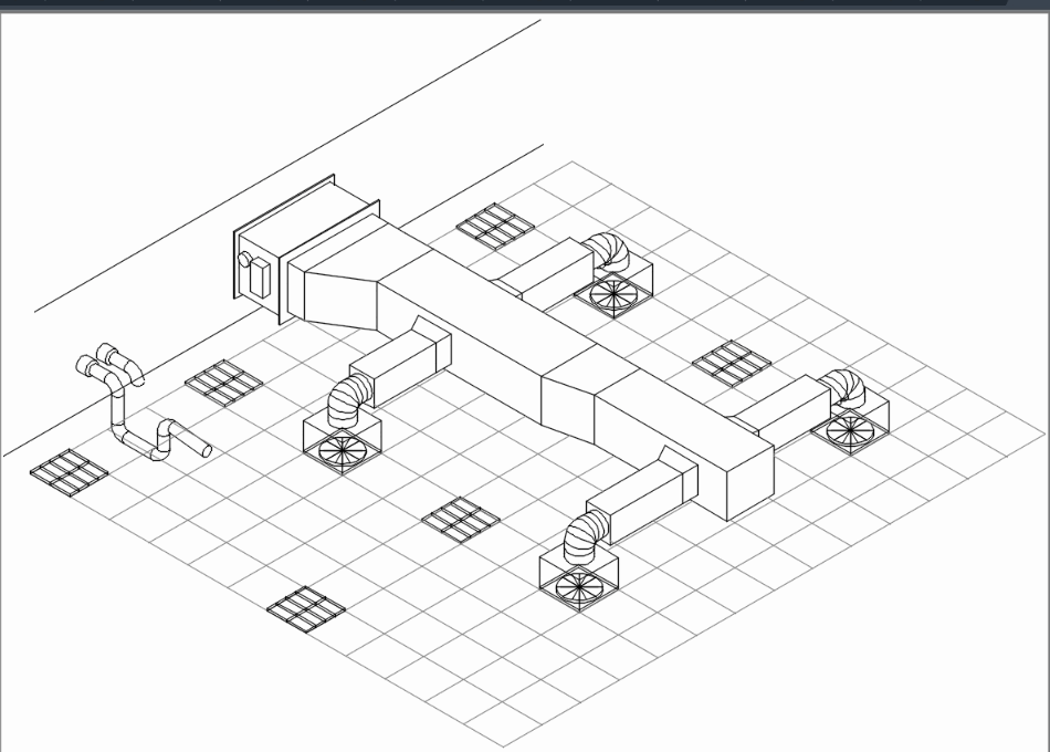 Detalle conducto de aire sobre cielorraso (69.87 KB) | Bibliocad