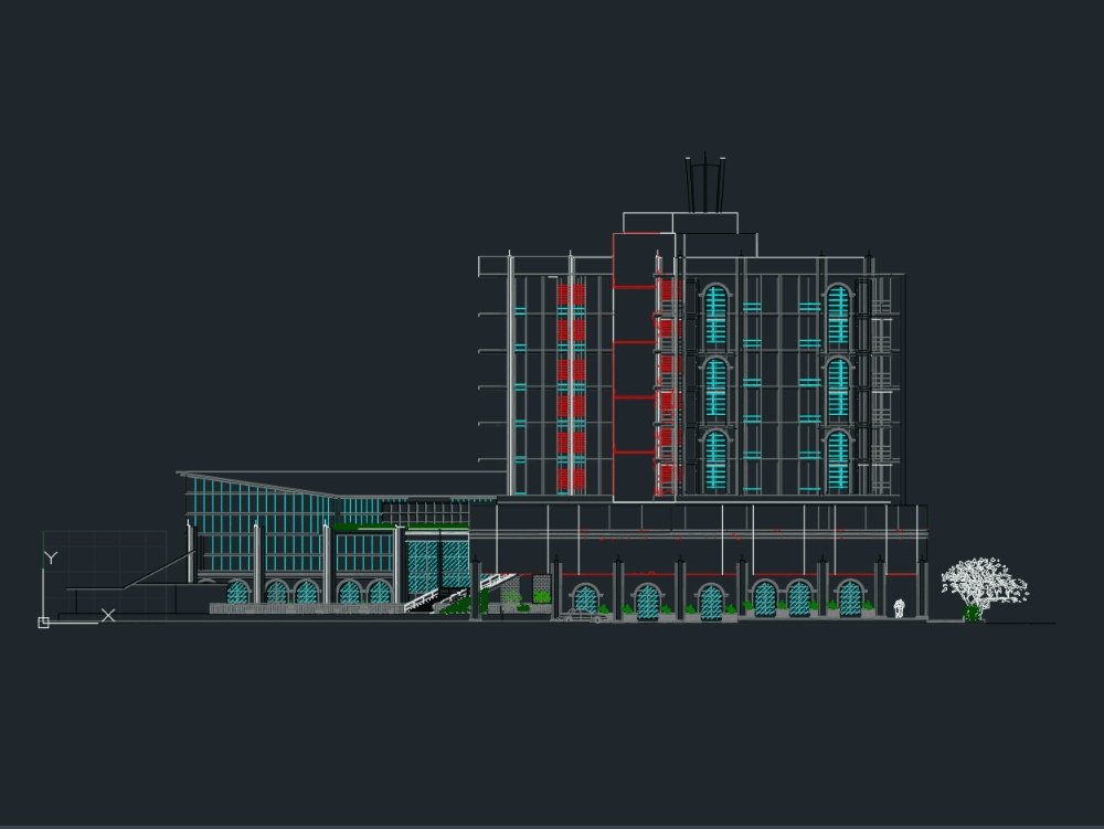 Green office building in AutoCAD | Download CAD free (569.72 KB ...