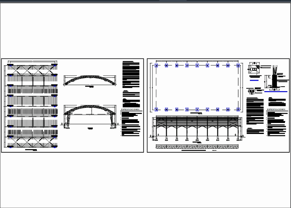 Techumbre metalica curva en AutoCAD | Descargar CAD (1.32 MB) | Bibliocad